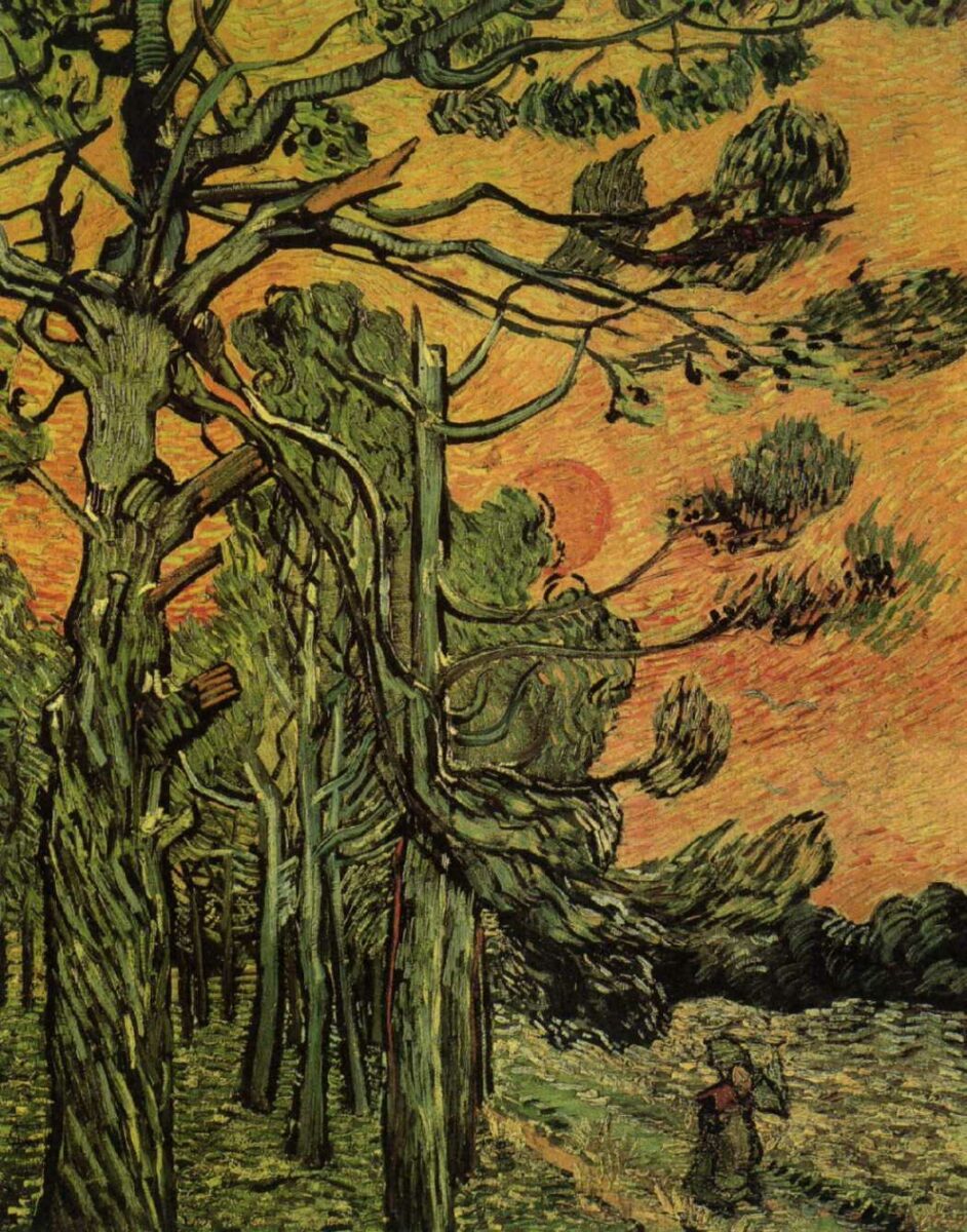 Red Sky with Setting Sun - Vincent van Gogh's Fiery Landscape